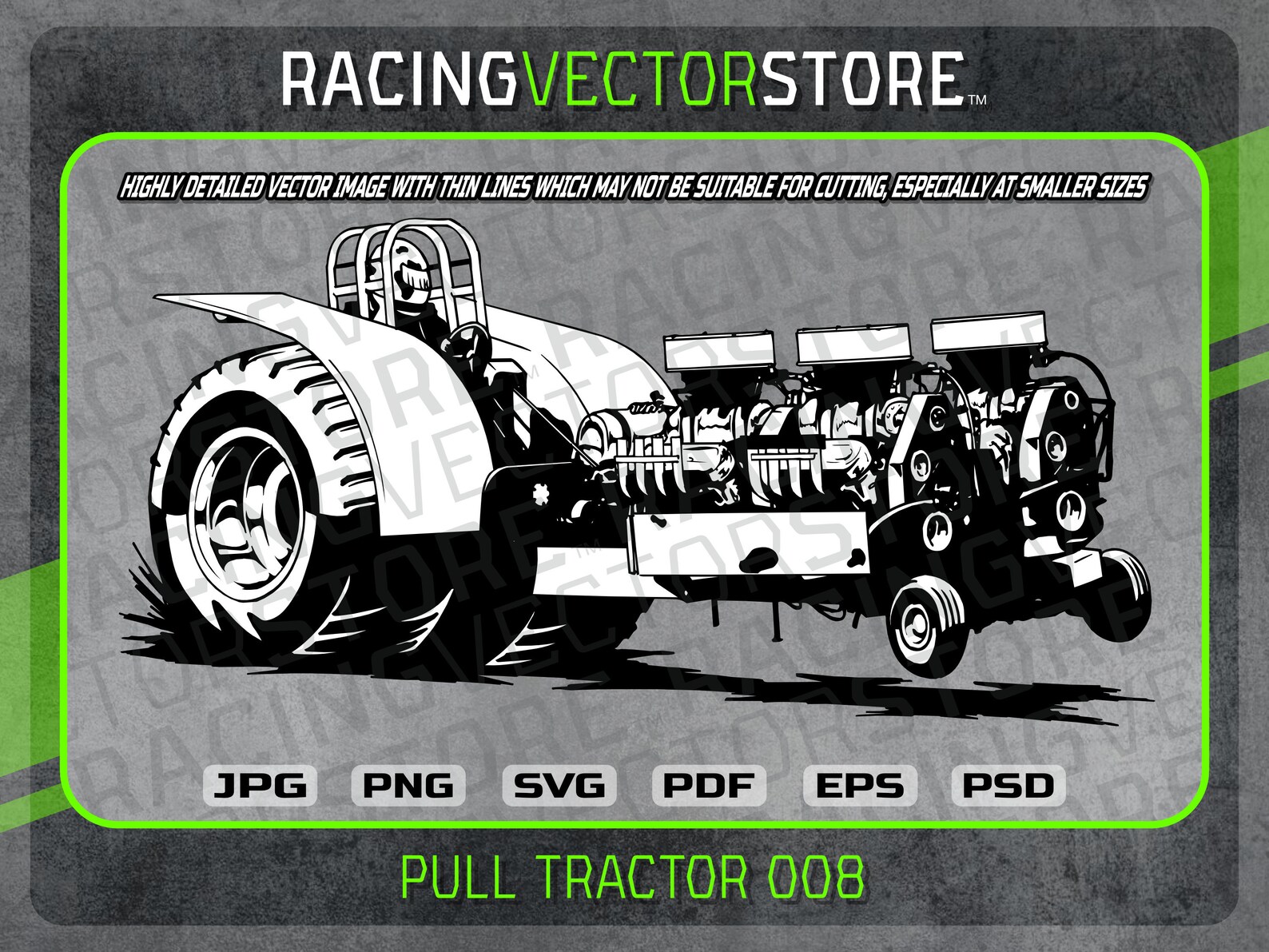 Pulling Tractor Highly Detailed Vector Clipart Image in .svg .eps .pdf ...