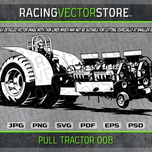 Pulling Tractor Highly Detailed Vector Clipart Image in .svg .eps .pdf ...