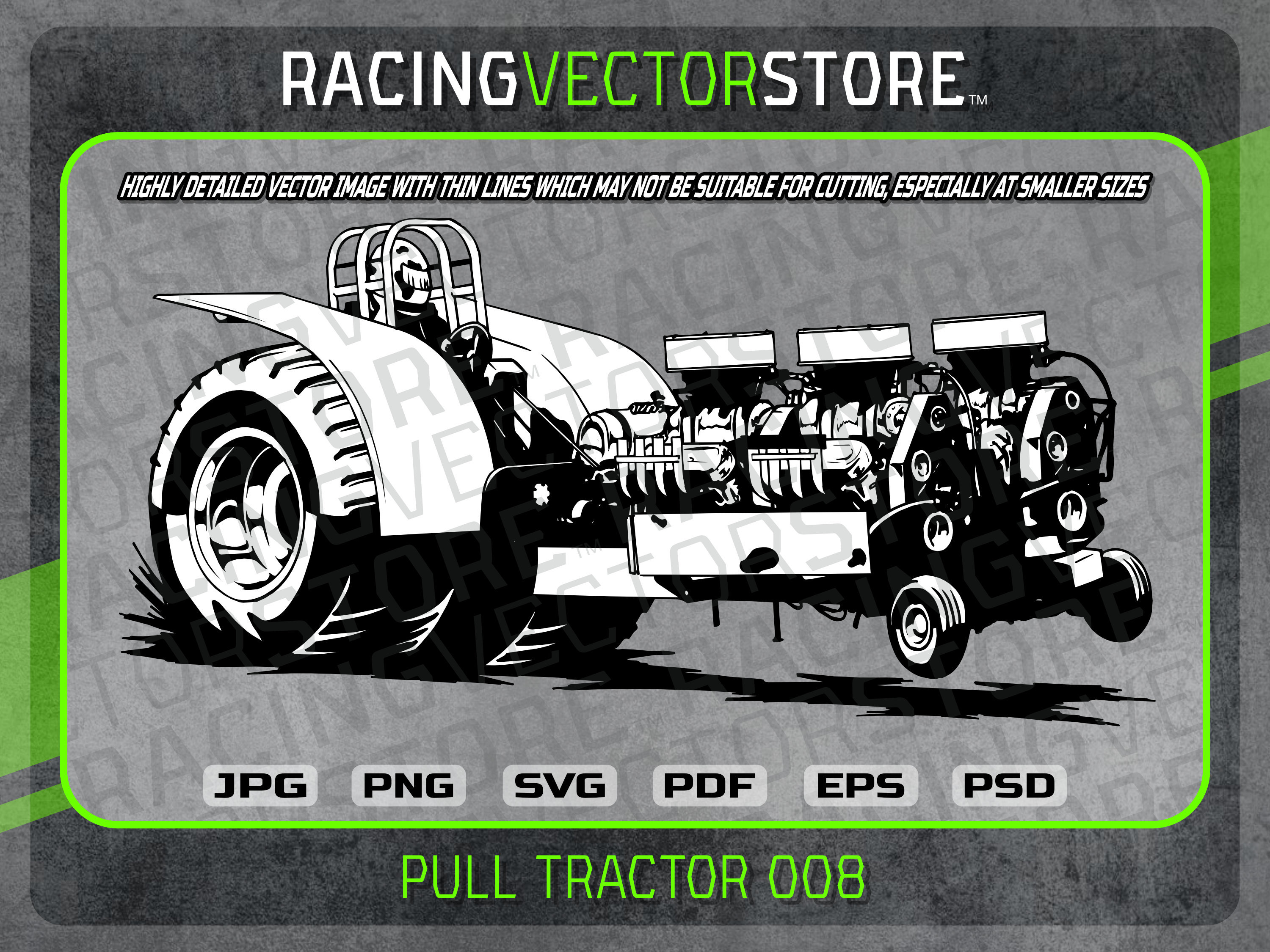 Pulling Tractor Highly Detailed Vector Image in .svg .eps .pdf .png ...