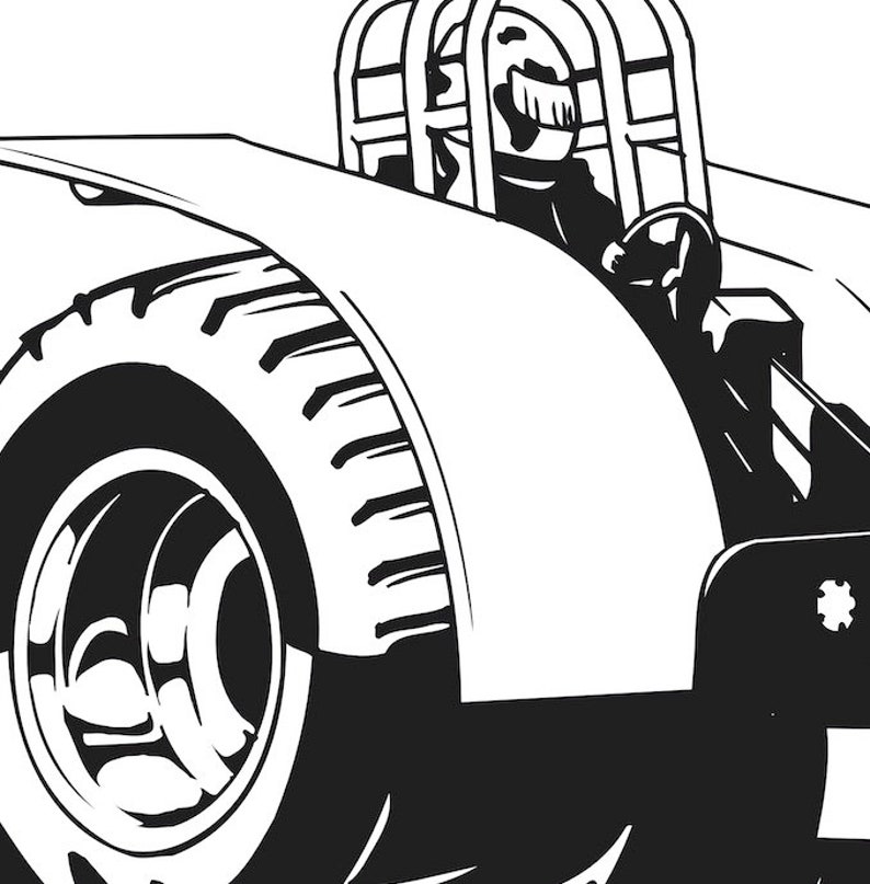 Pulling Tractor Highly Detailed Vector Image in .svg .eps .pdf .png ...