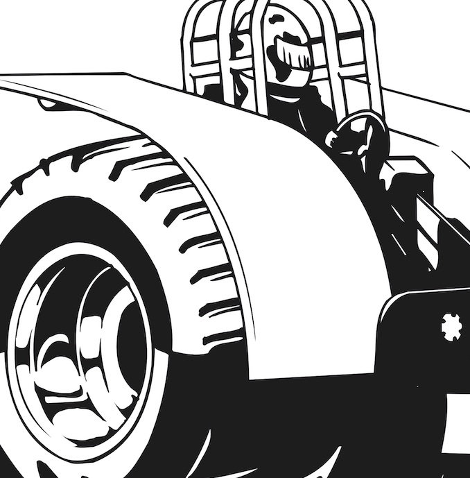 Pulling Tractor Highly Detailed Vector Image in .svg .eps .pdf .png ...
