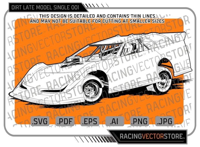 Dirt Late Model Race Car Highly Detailed Vector Image in .svg .ai .pdf ...