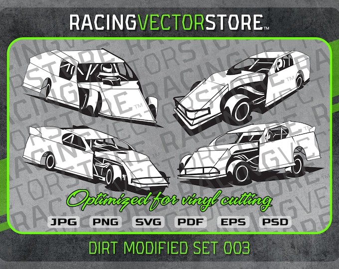 Late Model Dirt Race Car Vector Clipart Image Cuttable in .svg. Eps ...