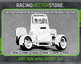 Dirt Track Modified Vintage Race Car Highly Detailed Vector - Etsy