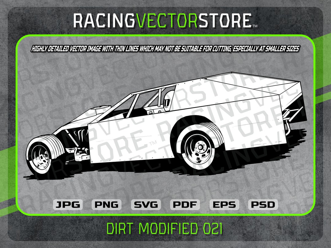 Dirt Track Modified Vintage Race Car Highly Detailed Vector Image in ...