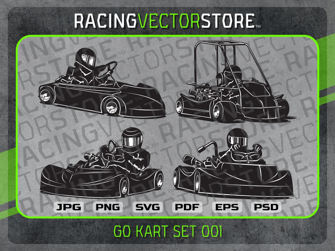 Go Kart Racing Vector Image in .svg .eps .pdf .png .jpg - Etsy UK