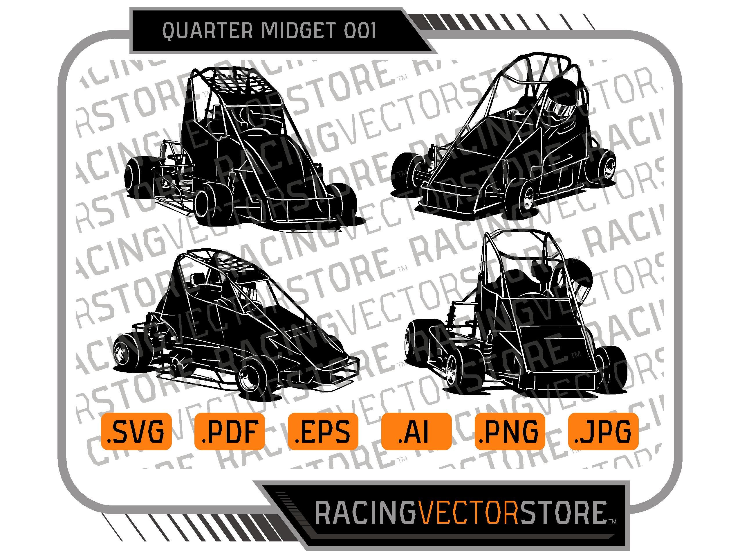 Quarter Midget Race Car Image in .svg .ai .eps .pdf .png .jpg - Etsy