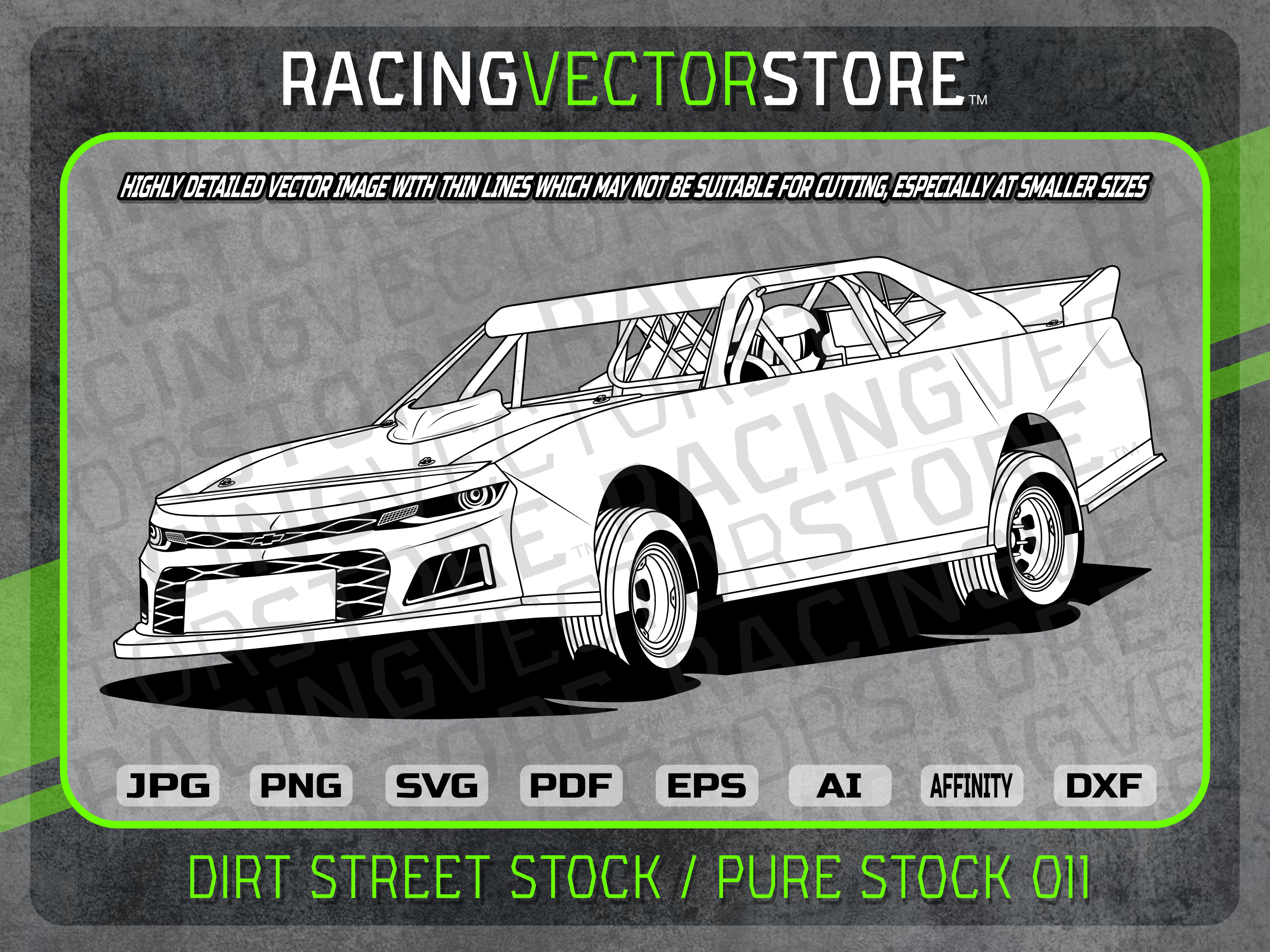Dirt Street Stock Pure Stock Race Car Highly Detailed Image in .svg .ai ...