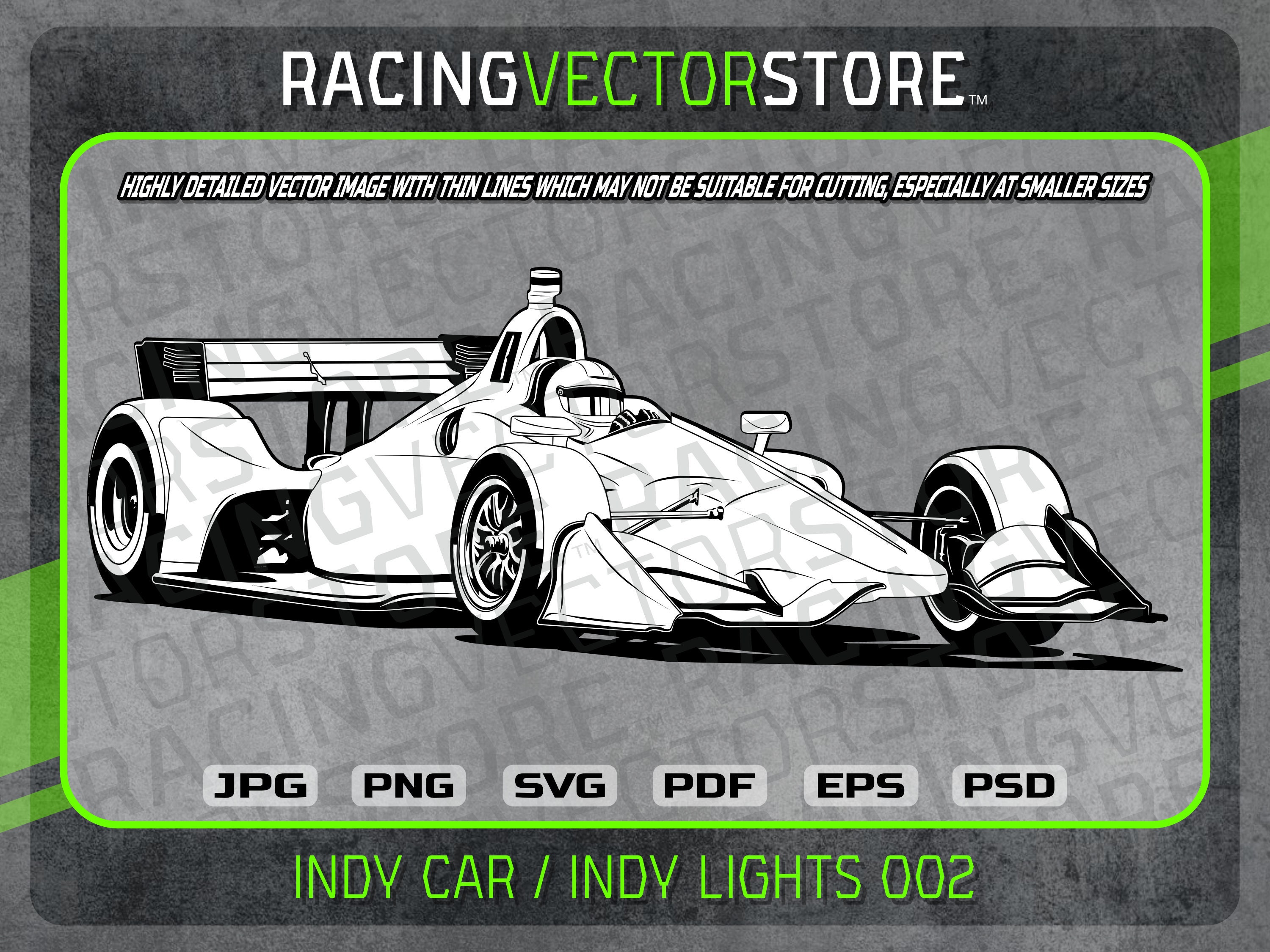 Indycar Race Car Highly Detailed Image in .svg .ai .eps .pdf - Etsy
