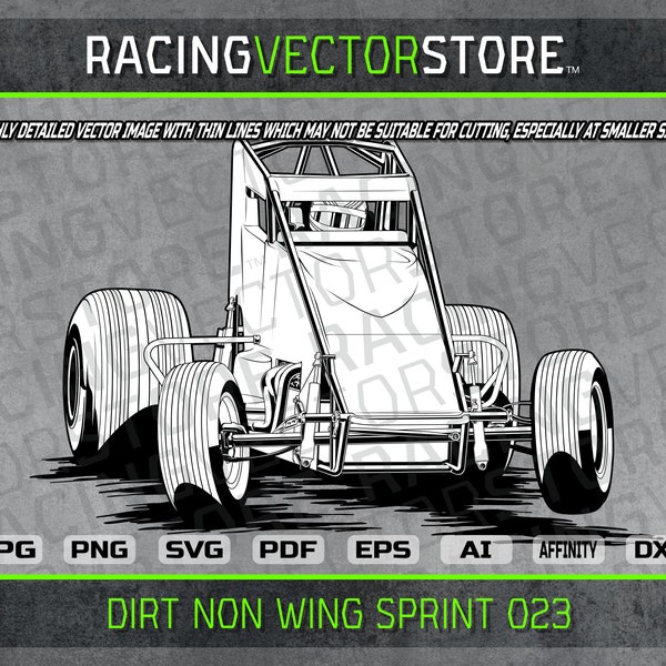 Wingless Sprint Car Svg - Etsy