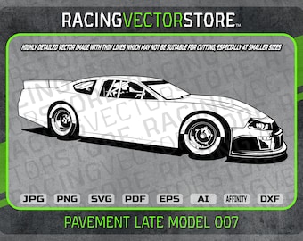 Pavement Late Model Race Car EPS SVG PNG Dxf Vector Art Cricut ...