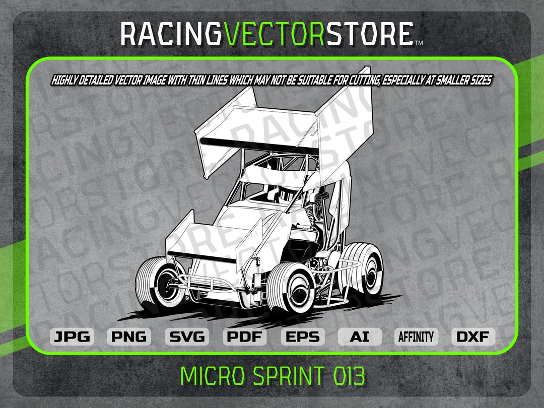 Dirt Micro Sprint Mini Sprint Race Car Highly Detailed Vector Image in ...