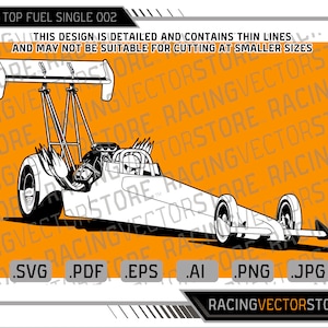 Drag Racing Top Fuel Dragster Race Car Highly Detailed Image in .svg ...