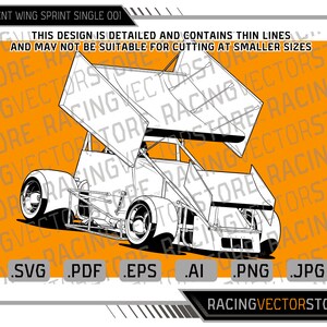 Pavement Winged Sprint Car Race Car Highly Detailed Image in .svg .ai ...