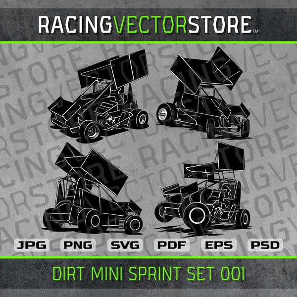 Sprint Car Clipart - Etsy