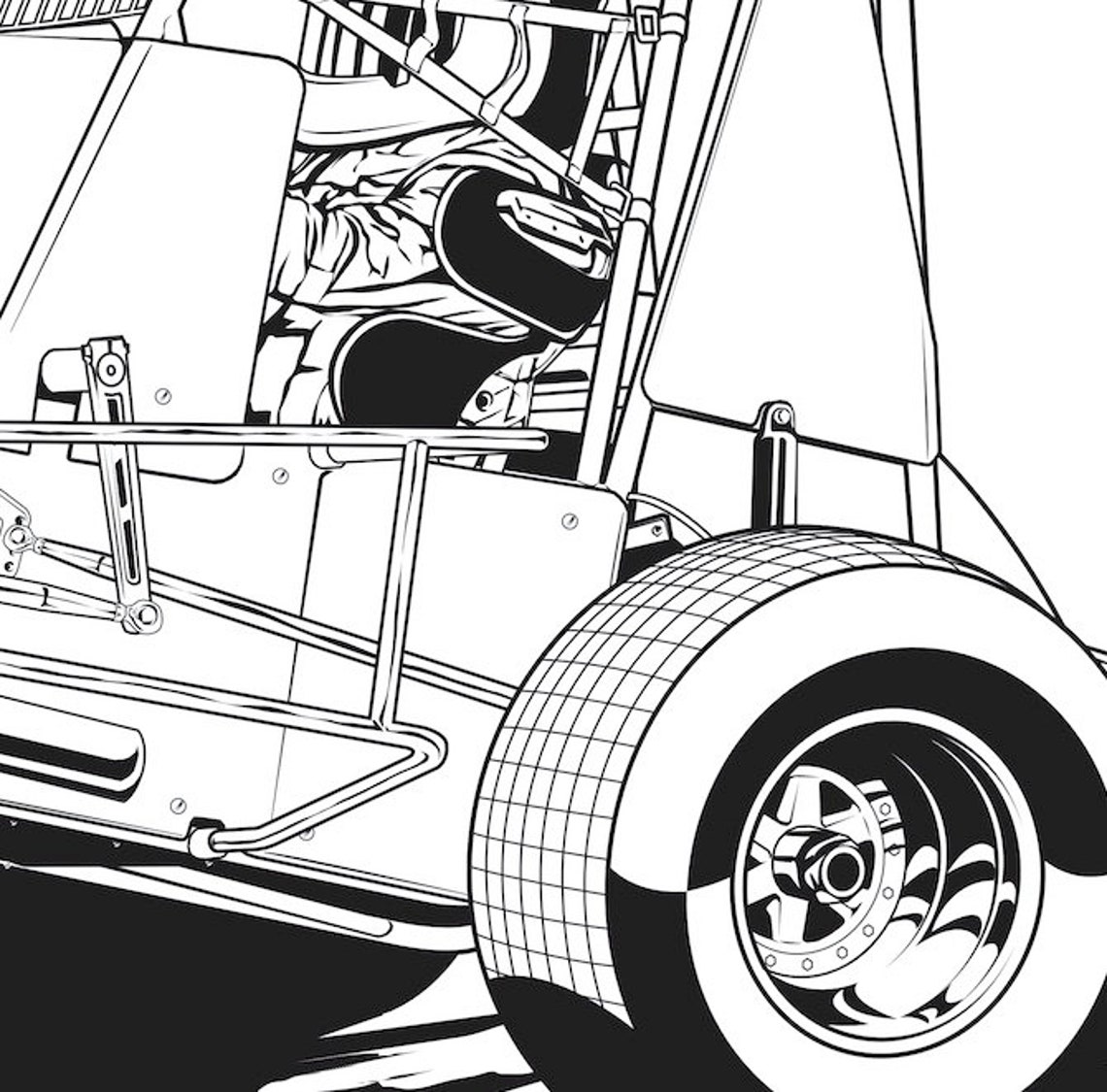 Dirt Non Wing Sprint Car Highly Detailed Vector Image in .svg .eps .pdf ...