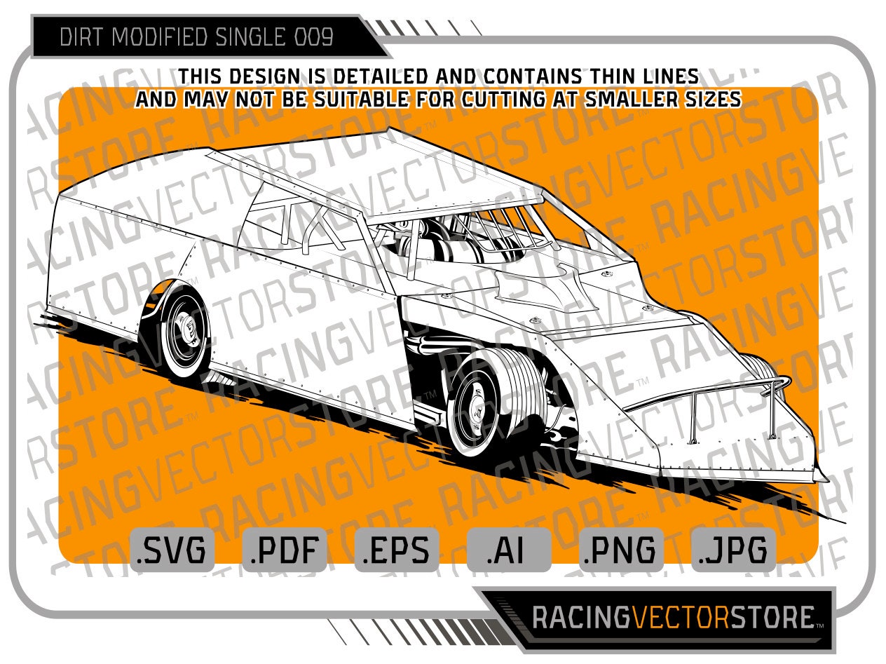 Dirt Track Modified Race Car Highly Detailed Image in .svg .ai .eps ...
