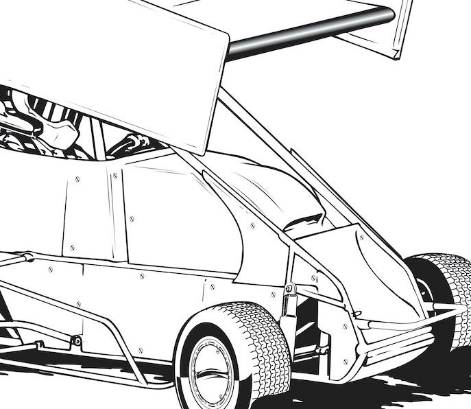 Dirt Micro Sprint Mini Sprint Race Car Highly Detailed Vector Image in ...