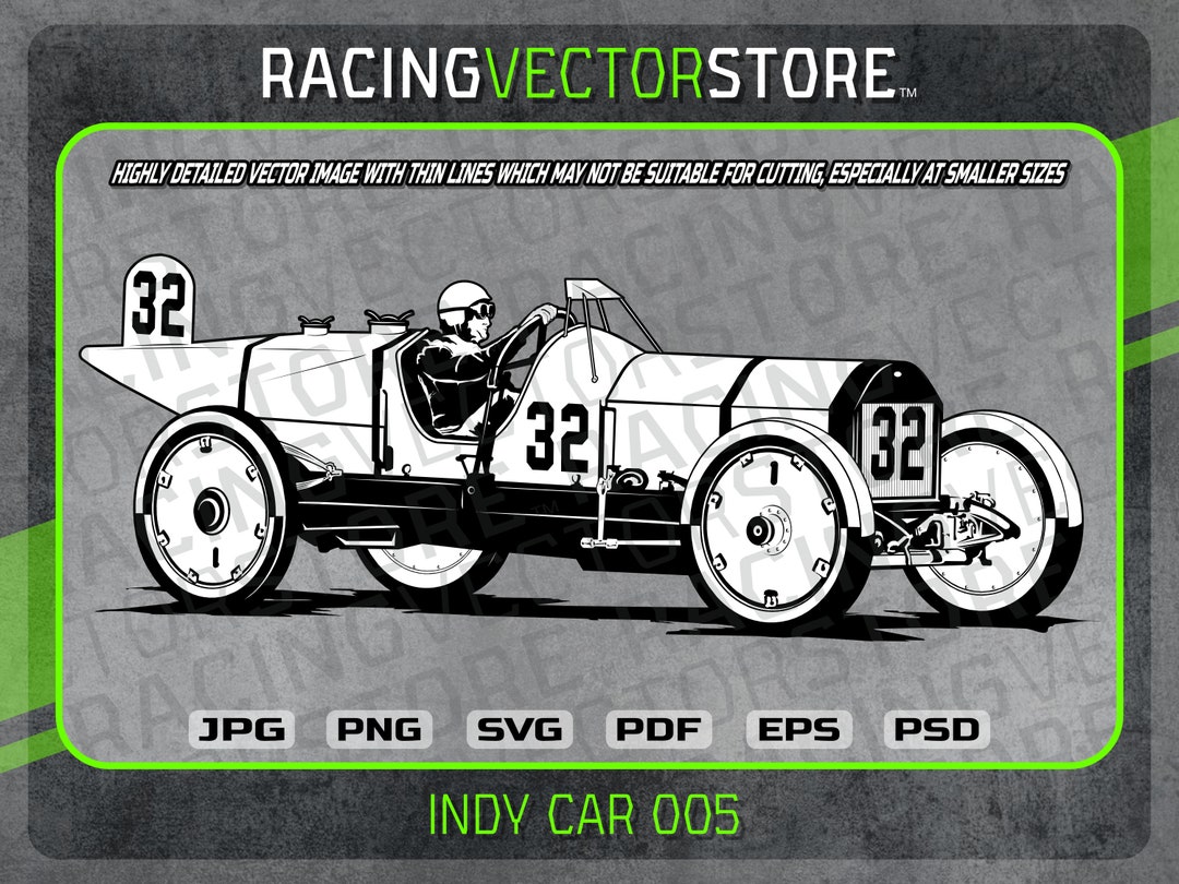 Indy Car Vintage Race Car Marmon Wasp Highly Detailed Vector Clipart ...