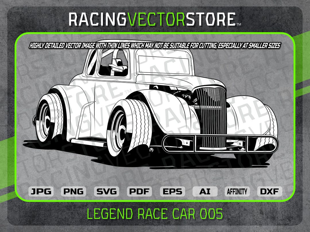 Legend Race Car Highly Detailed Vector Clipart Image in .svg .eps .pdf ...