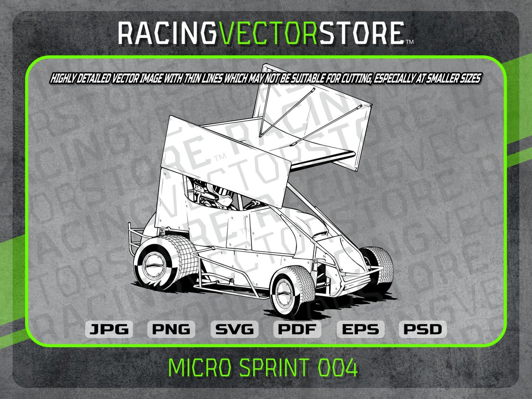 Dirt Micro Sprint Mini Sprint Race Car Highly Detailed Vector Image in ...