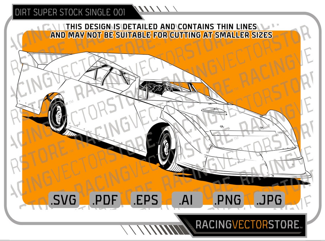 Dirt Super Stock Street Stock Race Car Highly Detailed Image in .svg ...