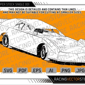 Dirt Super Stock Street Stock Race Car Highly Detailed Image in .svg ...