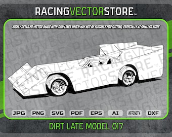 Dirt Late Model Race Car Highly Detailed Vector Image in .svg .ai .pdf ...