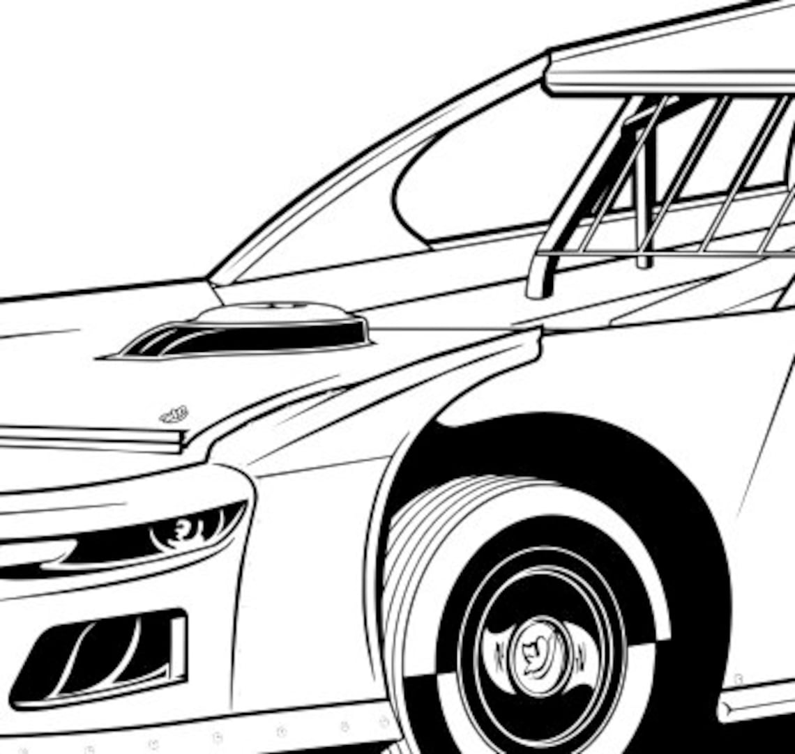 Dirt Super Street Stock Race Car Highly Detailed Image in .svg .ai .eps ...