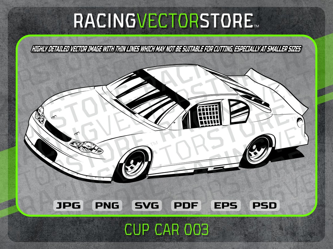 NASCAR Cup Race Car Highly Detailed Vector Clipart Image in .svg .ai ...