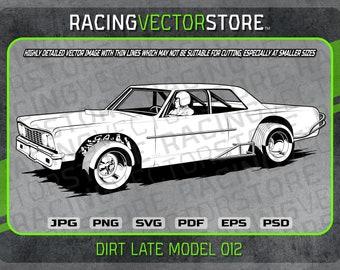 Dirt Late Model Race Car Highly Detailed Vector Image in .svg .ai .pdf ...