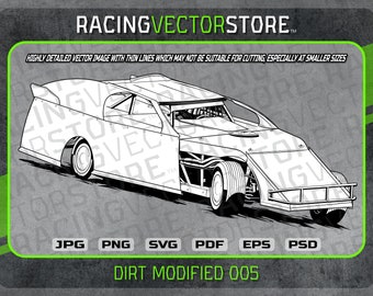 Dirt Track Modified Race Car Highly Detailed Image in .svg .ai .eps ...