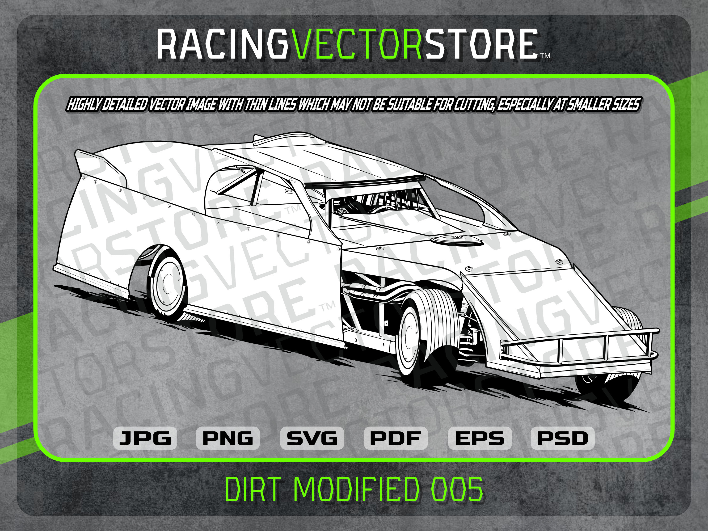 Dirt Modified Race Car Highly Detailed Image in .svg .ai .eps - Etsy ...