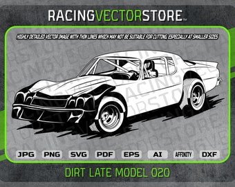 Dirt Late Model Race Car Highly Detailed Vector Image in .svg .ai .pdf ...