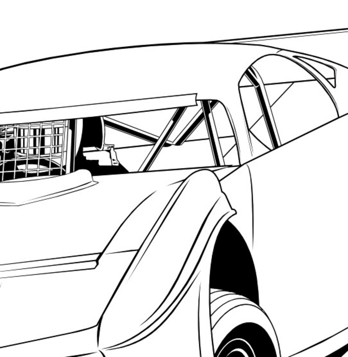 Australian Super Sedan Dirt Race Car Highly Detailed Vector Image in ...