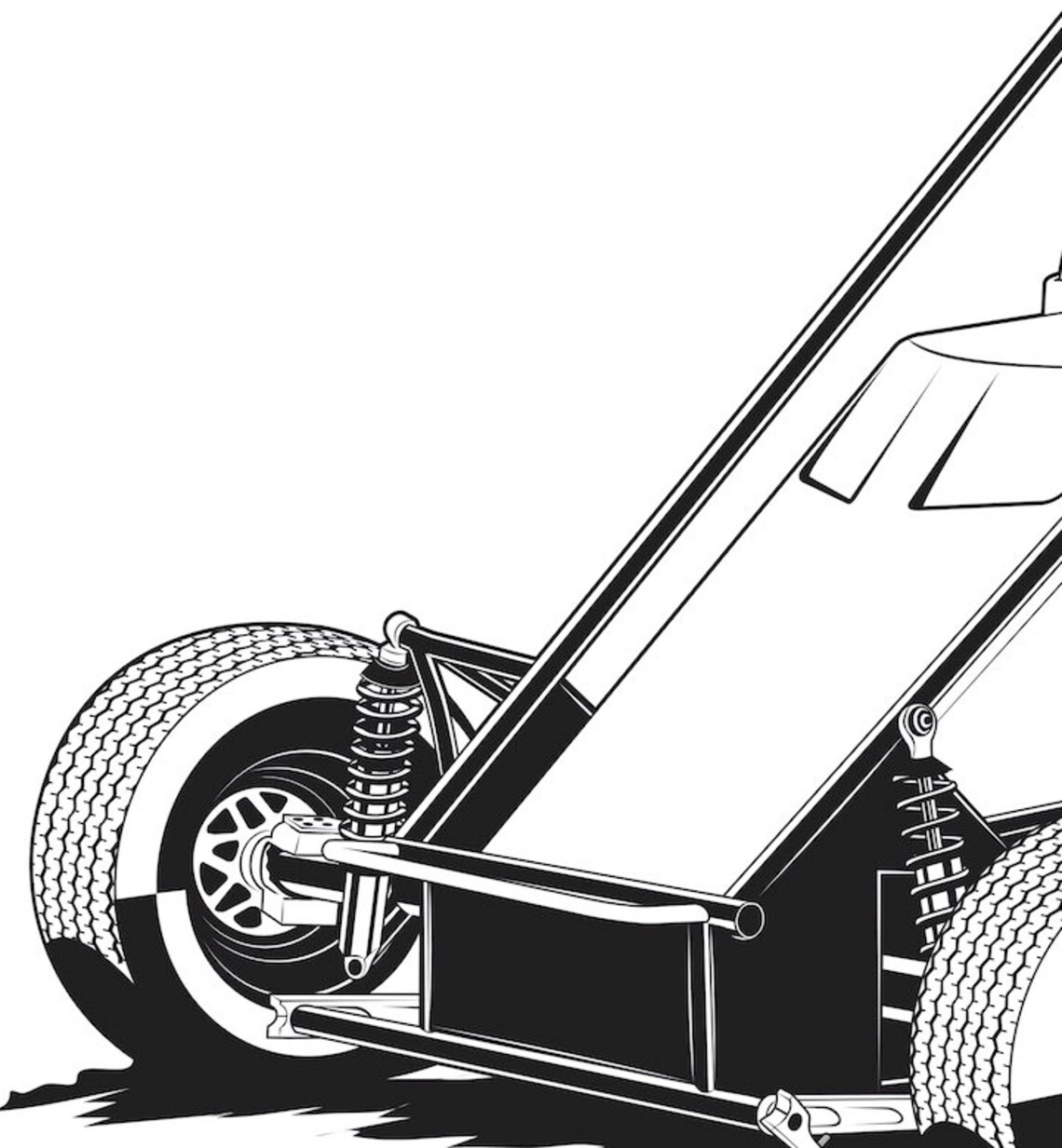 Dirt Micro Sprint Mini Sprint Race Car Highly Detailed Vector Image in ...