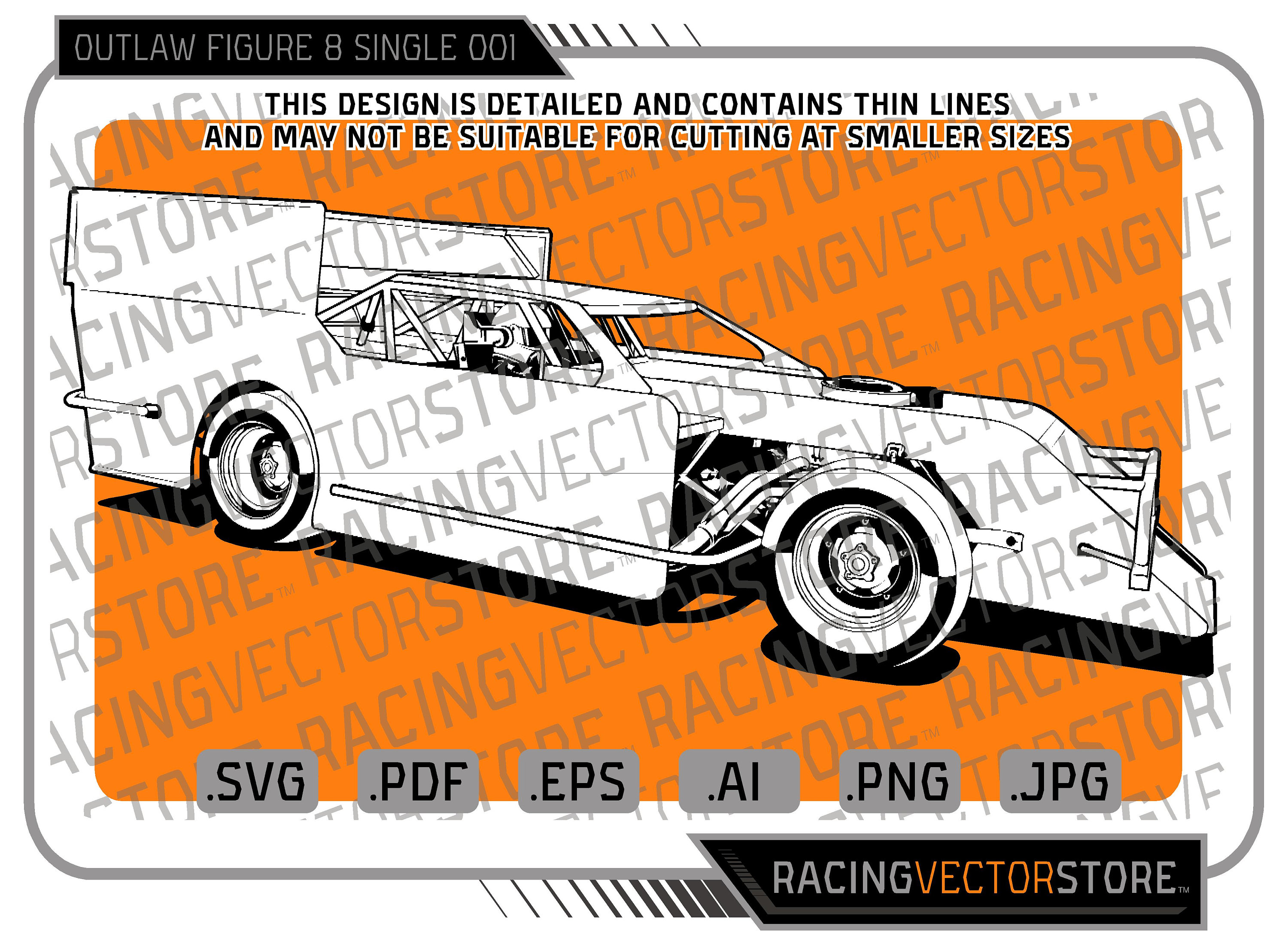 Outlaw Figure 8 Late Model Highly Detailed Vector Image in .svg .ai ...