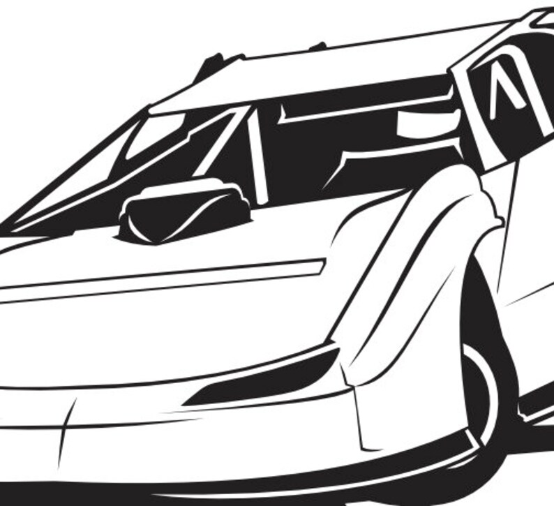Late Model Dirt Race Car Vector Clipart Image Cuttable in .svg. Eps ...