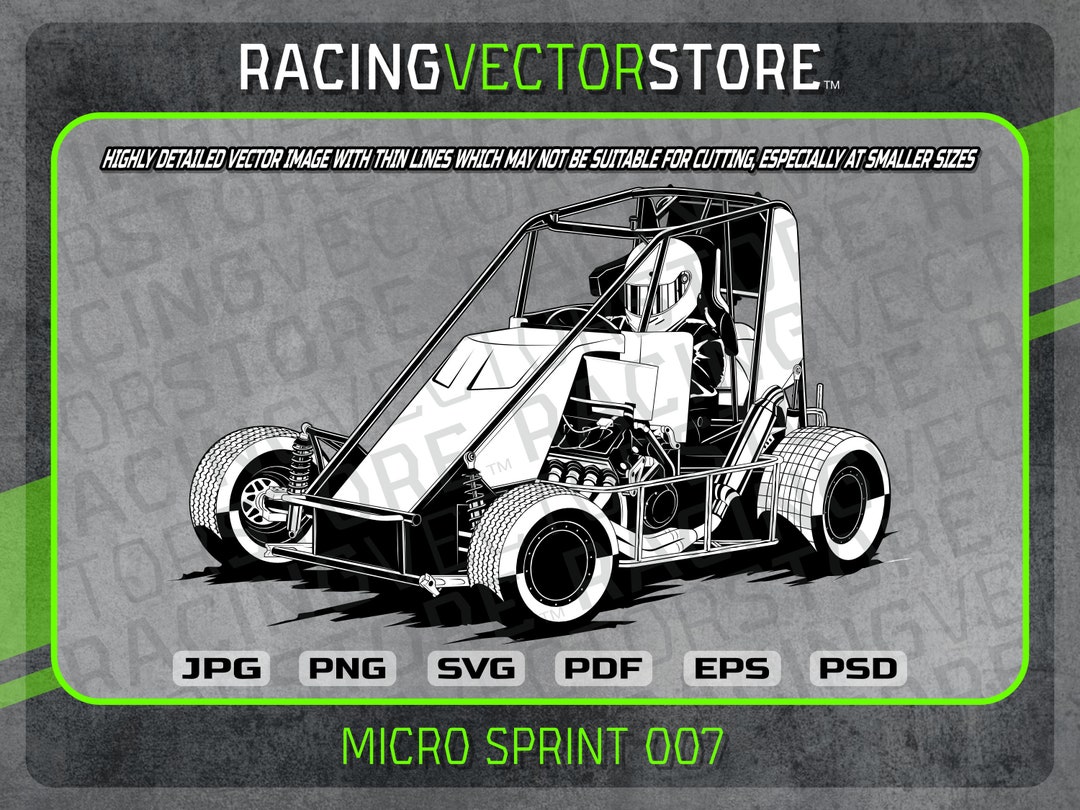 Dirt Micro Sprint Mini Sprint Race Car Highly Detailed Vector Image in ...