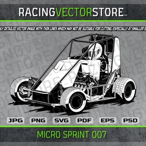 Dirt Micro Sprint Mini Sprint Race Car Highly Detailed Vector Image in ...