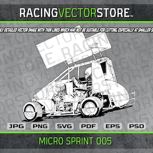 Dirt Micro Sprint Mini Sprint Race Car Highly Detailed Vector Image in ...