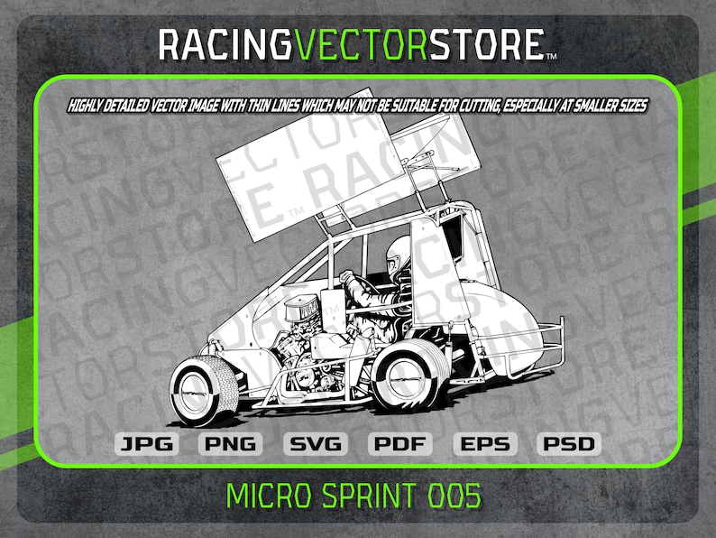 Dirt Micro Sprint Mini Sprint Race Car Highly Detailed Vector Image in ...