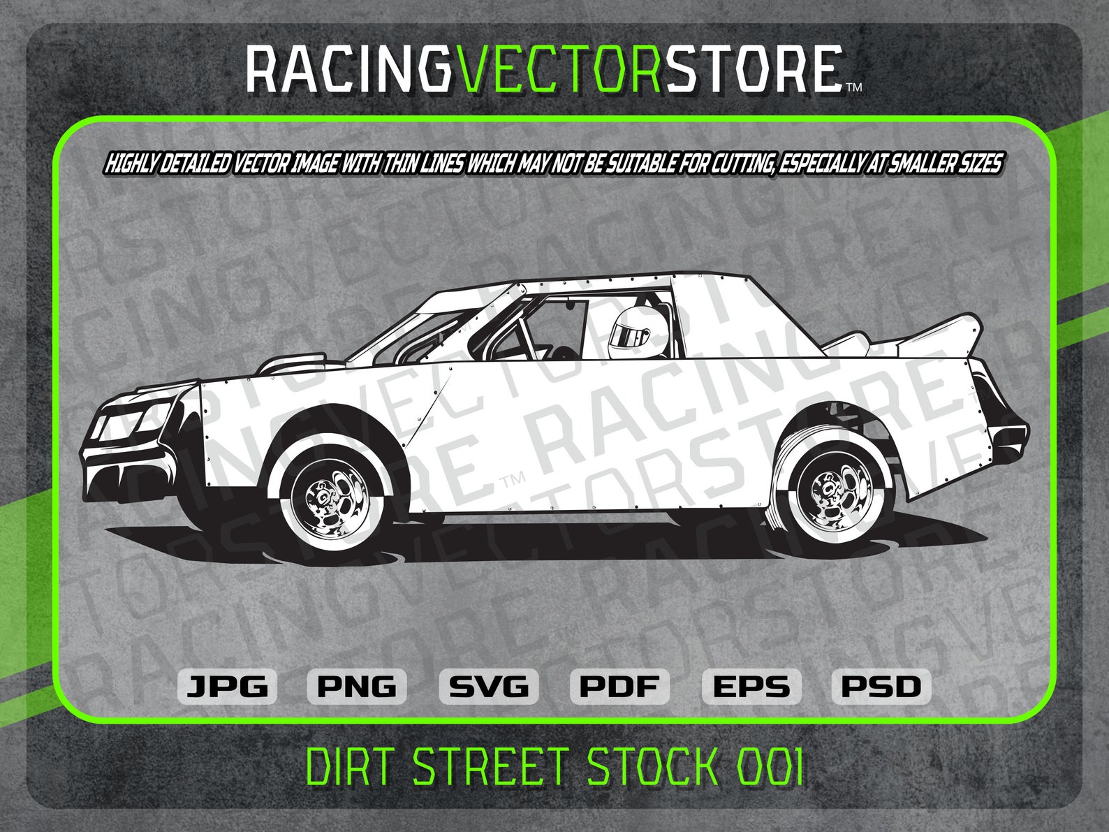 Dirt Street Stock Race Car Highly Detailed Vector Image in .svg .ai ...