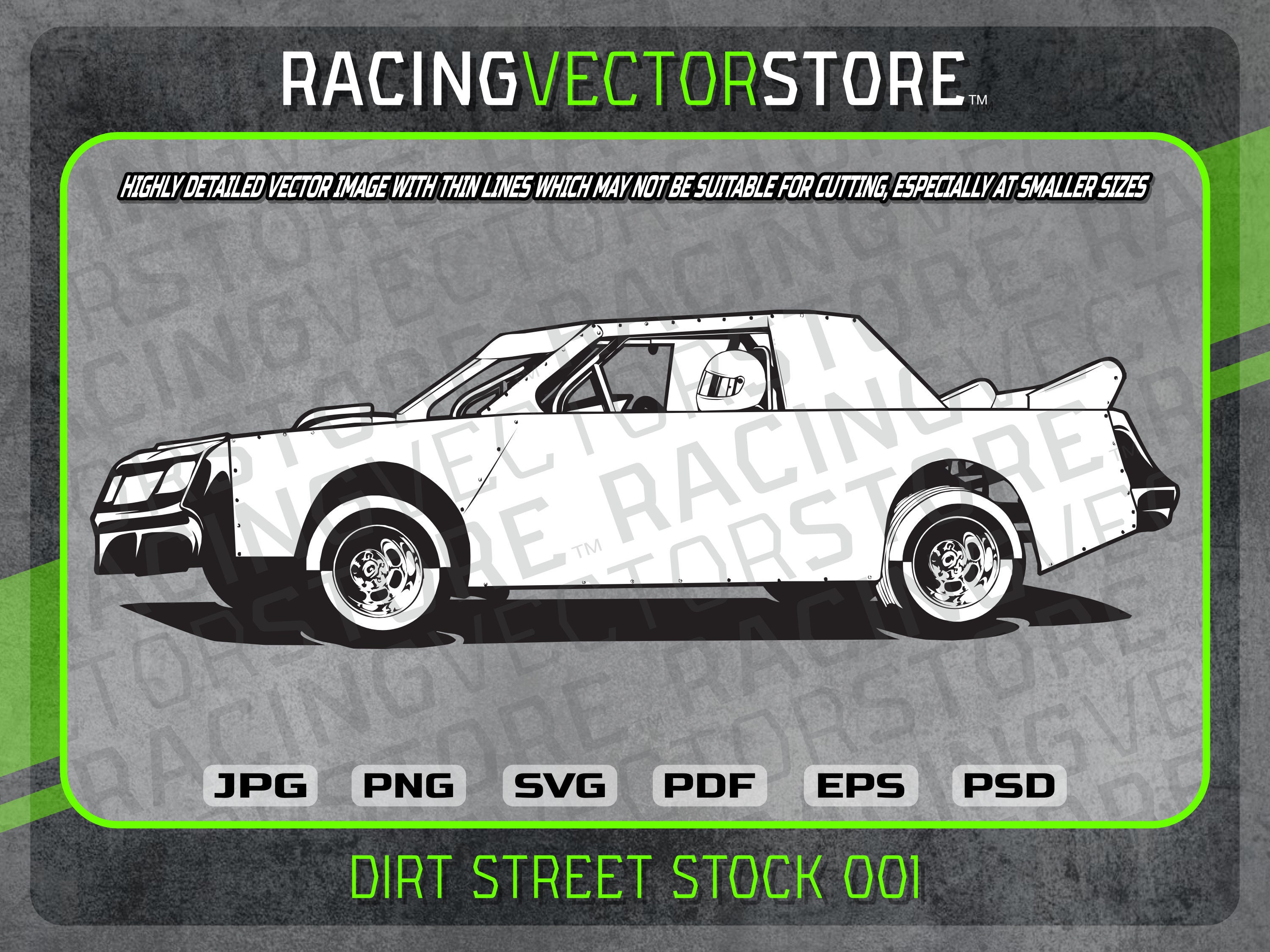 Dirt Street Stock Race Car Highly Detailed Vector Image in .svg .ai ...