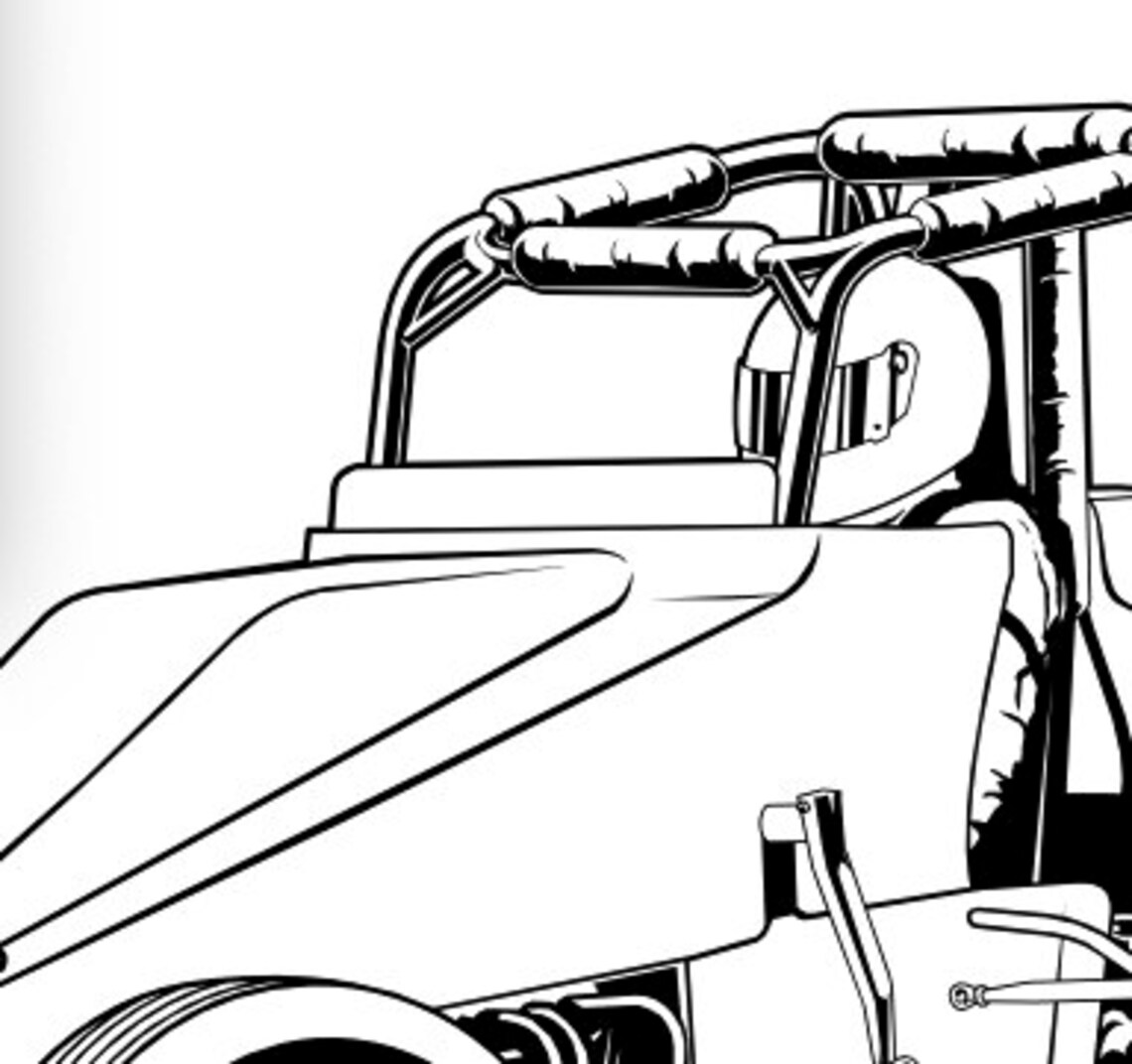 Dirt Track Sprint Car Race Car Highly Detailed Vector Image in .svg ...