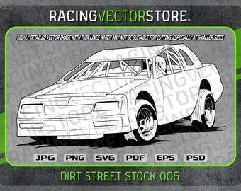 Dirt Track Street Stock Race Car Highly Detailed Vector Image in .svg ...