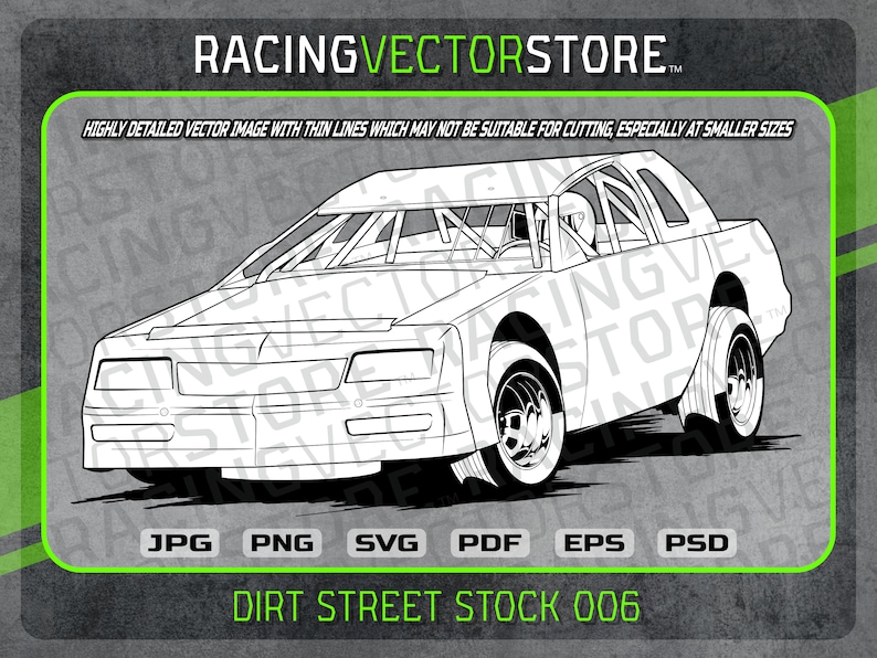 Dirt Track Street Stock Race Car Highly Detailed Vector Image in .svg ...