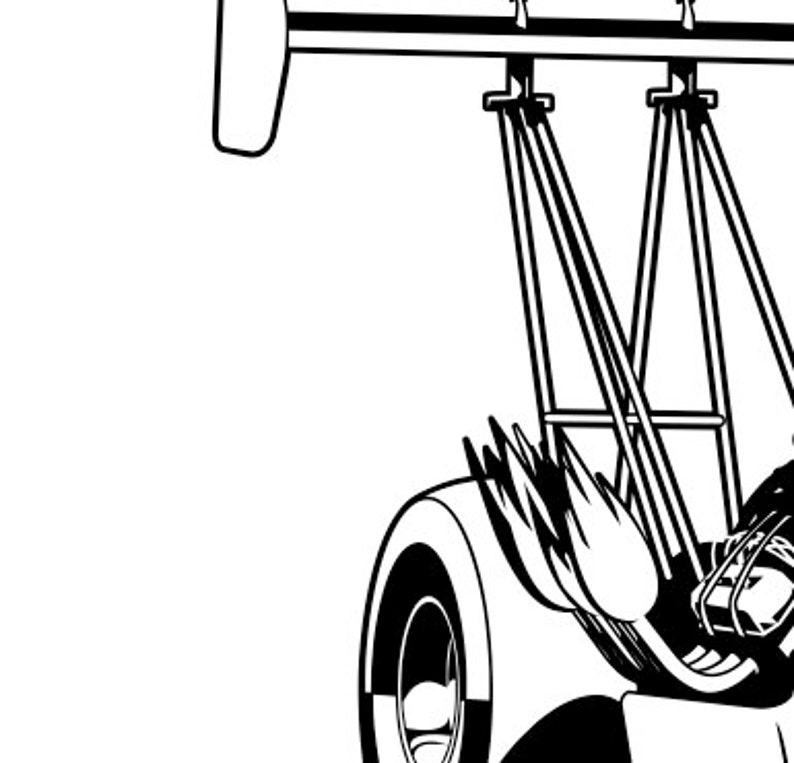Drag Racing Top Fuel Dragster Race Car Highly Detailed Image in .svg ...