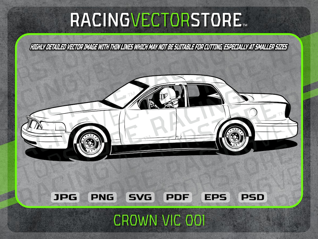 FORD Crown Victoria Race Car Detailed Vector Clipart Image in .svg .ai ...