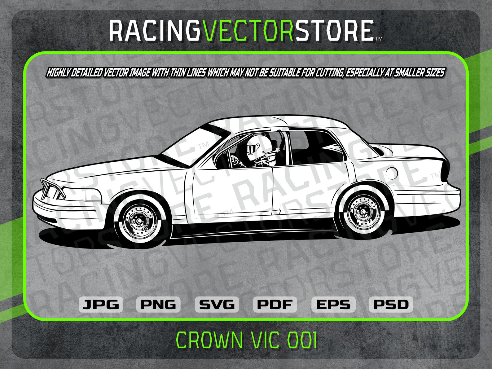 FORD Crown Victoria Race Car Detailed Vector Clipart Image in .svg .ai ...